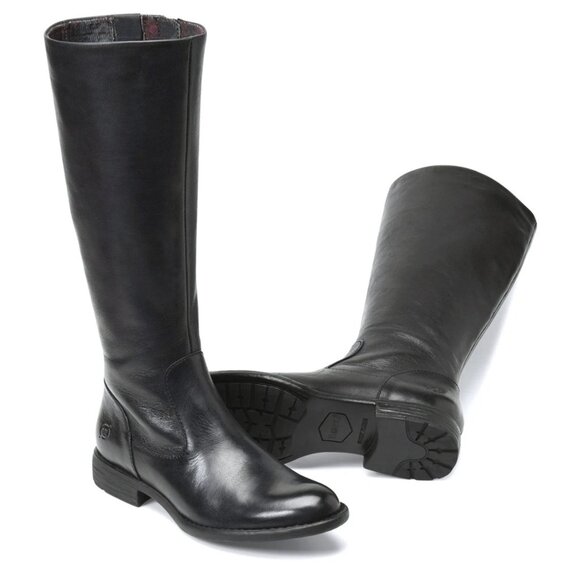 Born | Shoes | New 28 Born North Leather Black Boot Tall Knee High ...